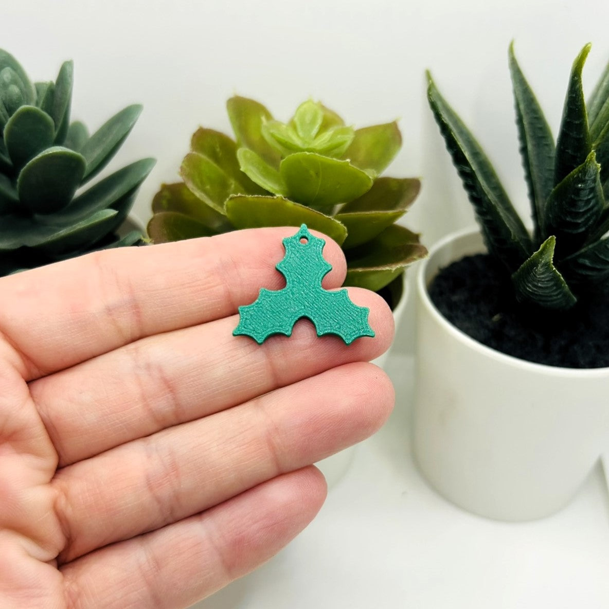 3D Mistletoe Holly Charm – 26×24 mm Christmas Accent | Guerrilla Charm