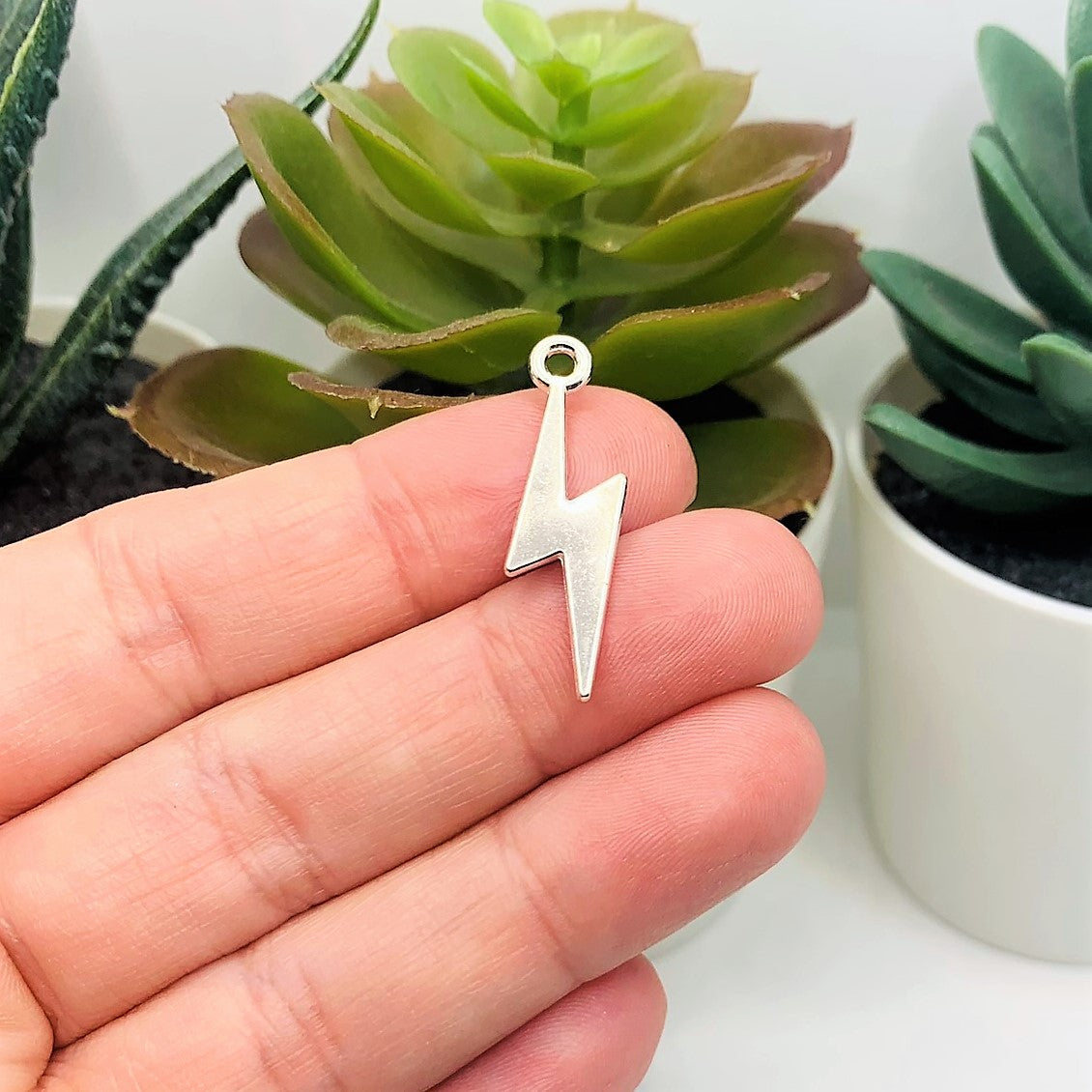 Silver Plated Lightning Bolt Wizard Charms, 29x9mm – Guerrilla Charm