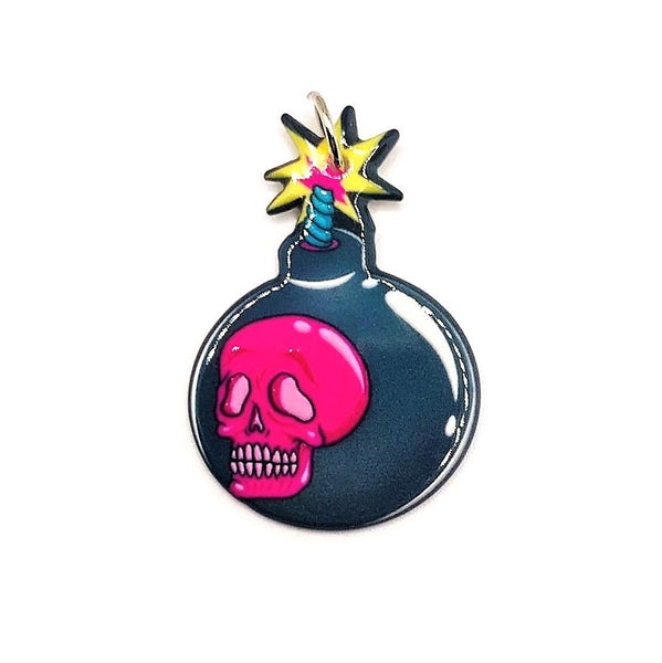 1, 4 or 20 Pieces: Pink Skull Bomb Charms - Double Sided – Guerrilla Charm