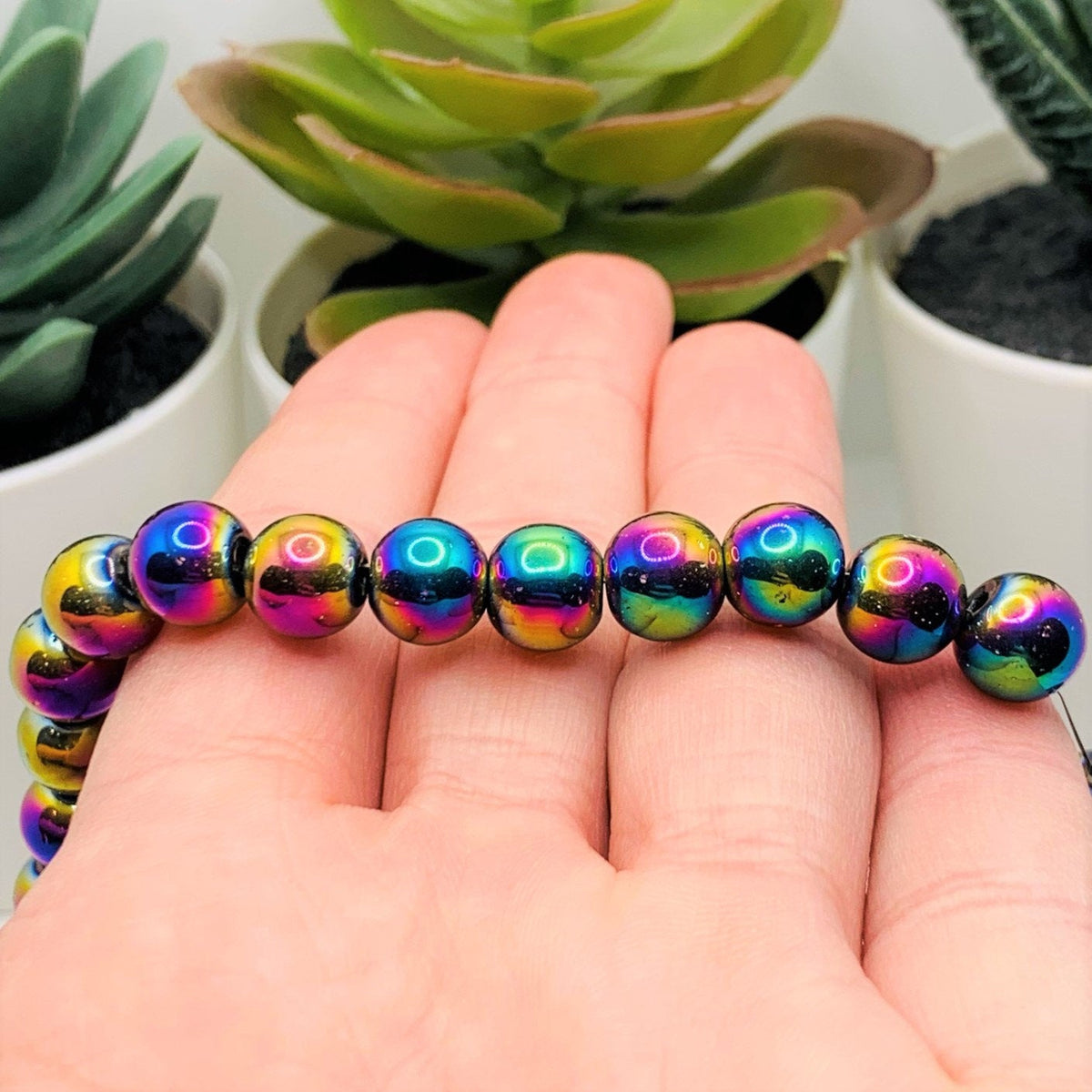 8mm Multicolor Oil Slick Glass Beads – Guerrilla Charm